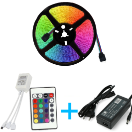 LED strip RGB - 10 meter - complete set - type 5050 - 30 Led/m - (2X ...