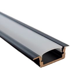 LED Strip Profiel Zwart - 1 Meter - Inbouw - Compleet met afdekkap ...